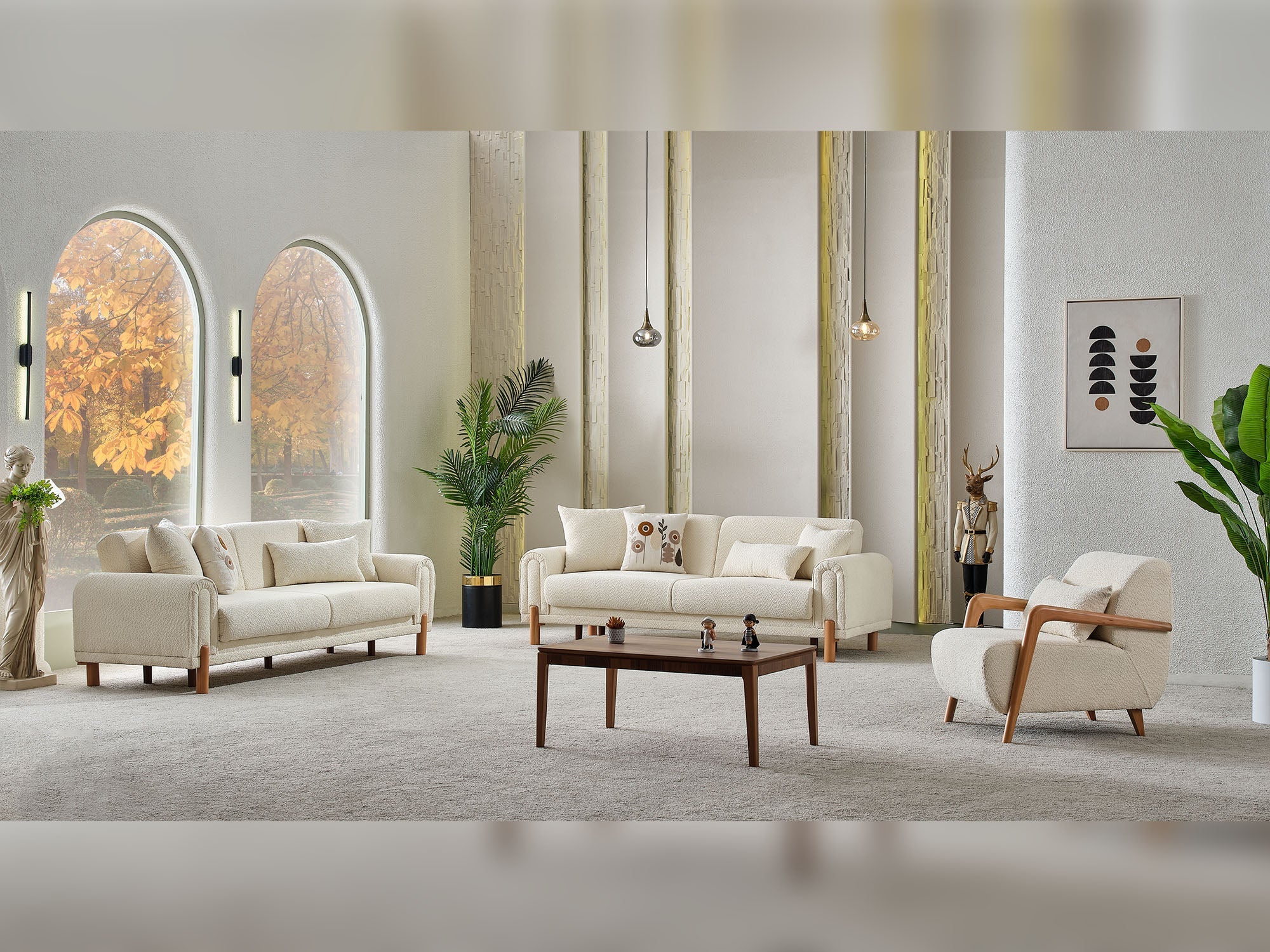 Soho Convertible Living Room Set with Sofa Loveseat Chair (2 Sofa & 2 ...